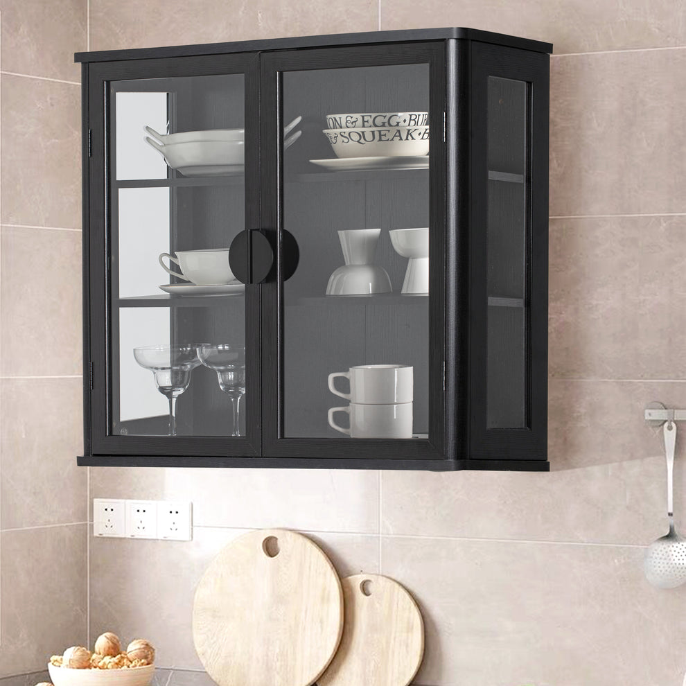 Modern Wall Mounted Glass Display Cabinet – Poli Home